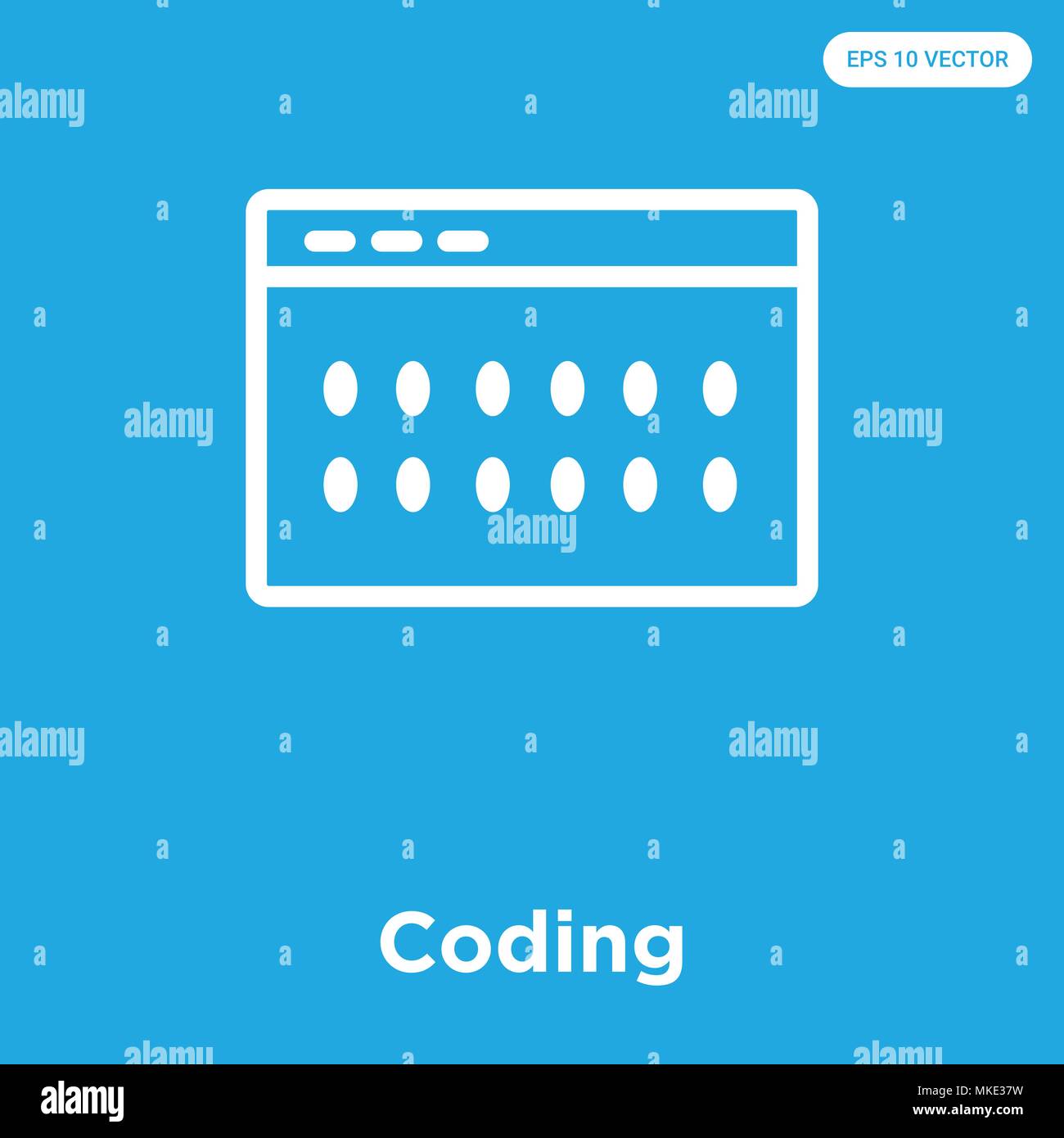Coding Vector Icon Isolated On Blue Background Sign And Symbol Stock Vector Image And Art Alamy