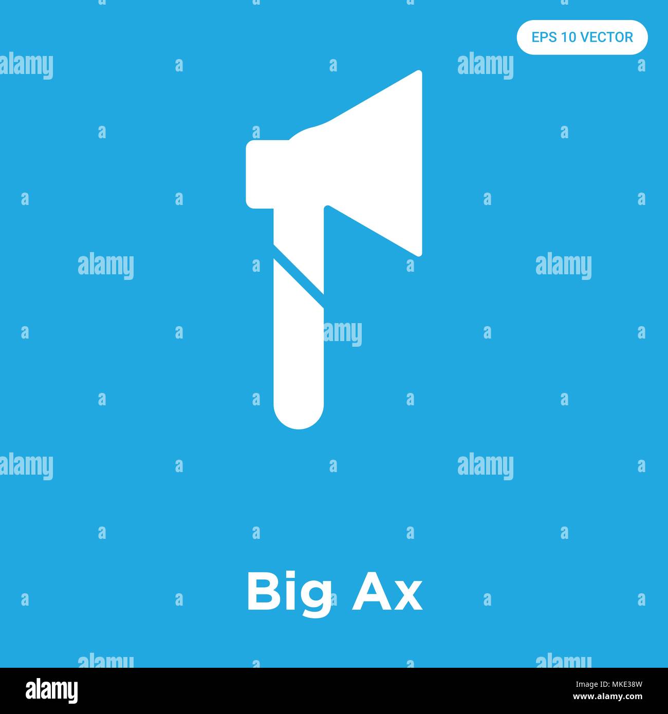 Big Ax vector icon isolated on blue background, sign and symbol Stock ...