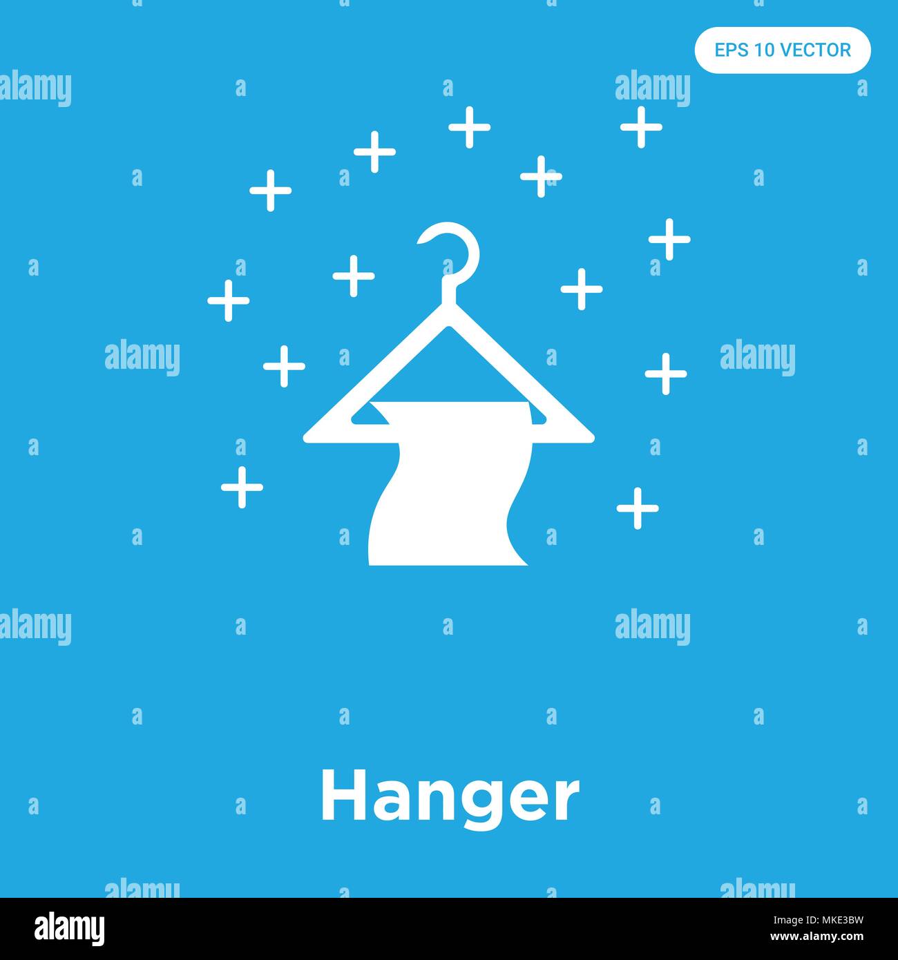 Hanger vector icon isolated on blue background, sign and symbol Stock ...