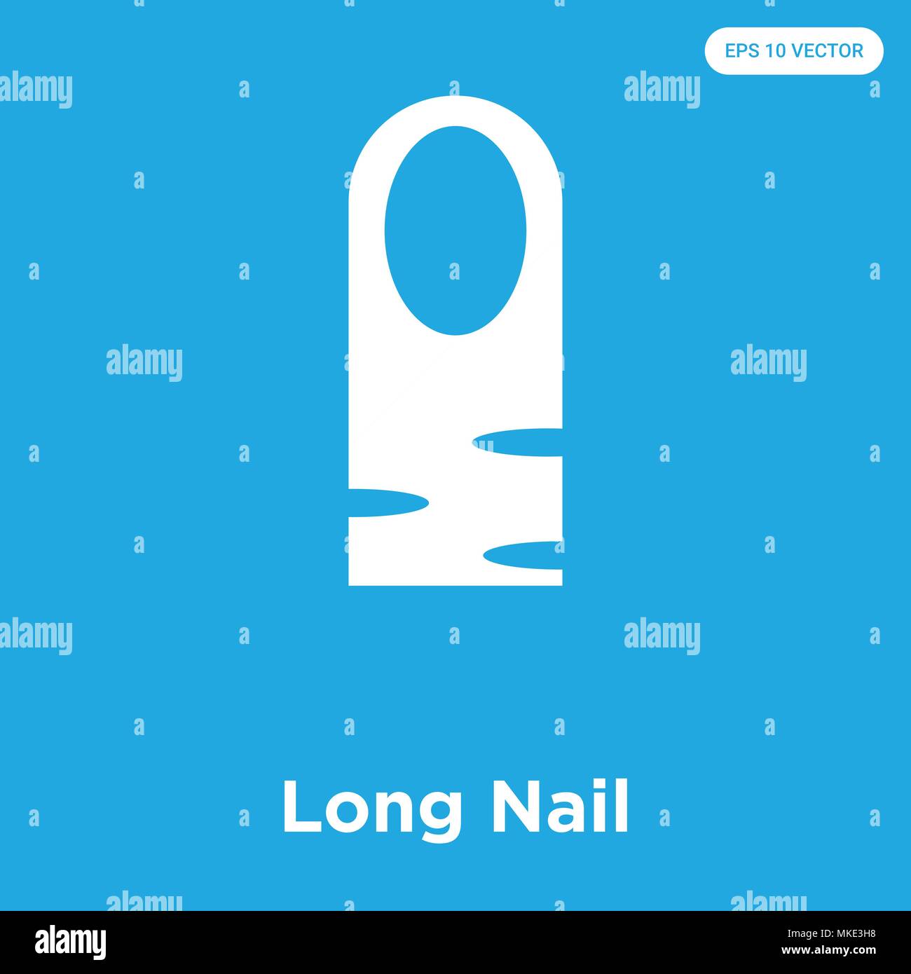 Long Nail vector icon isolated on blue background, sign and symbol ...