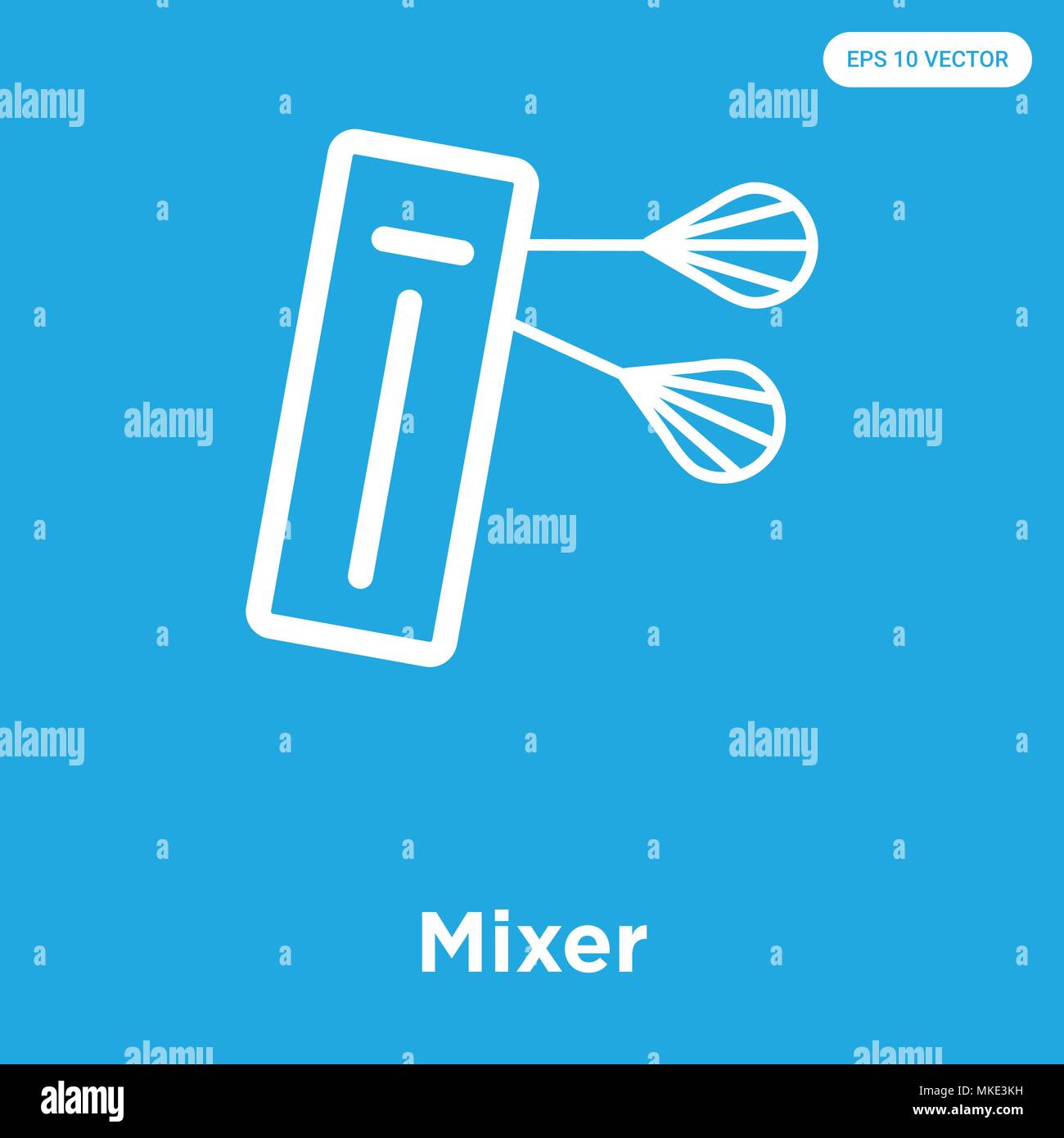 Mixer vector icon isolated on blue background, sign and symbol Stock ...