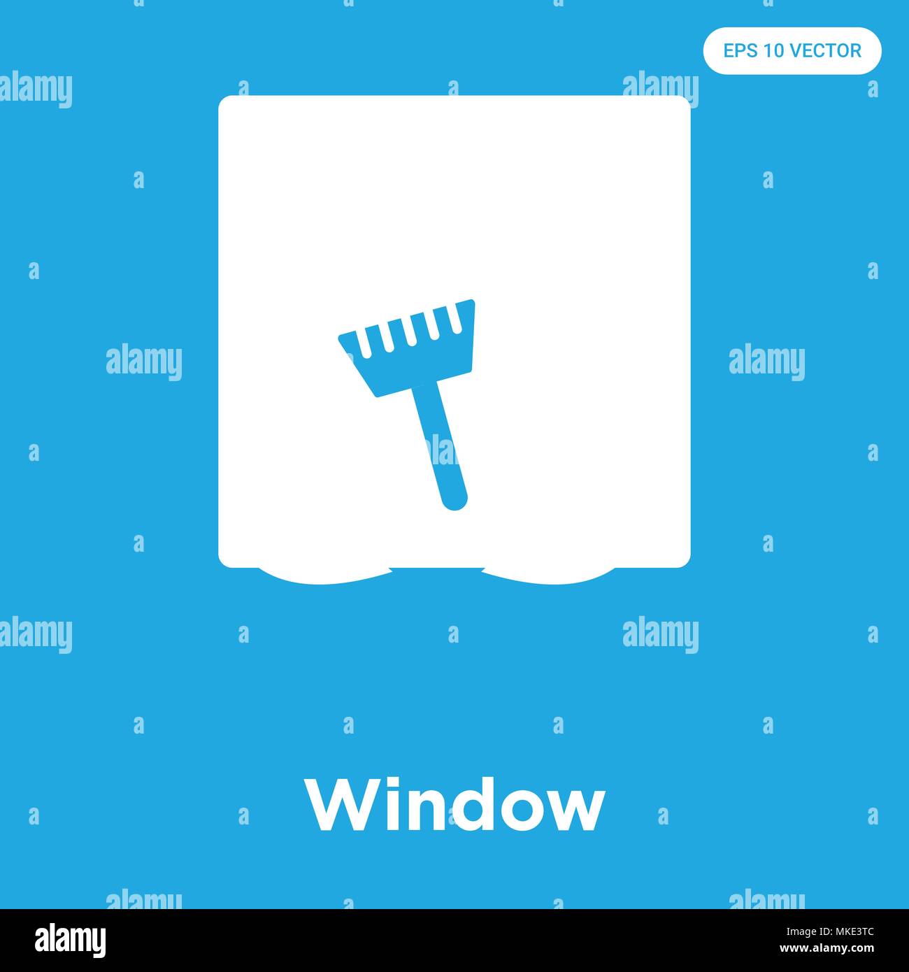 Window vector icon isolated on blue background, sign and symbol Stock ...