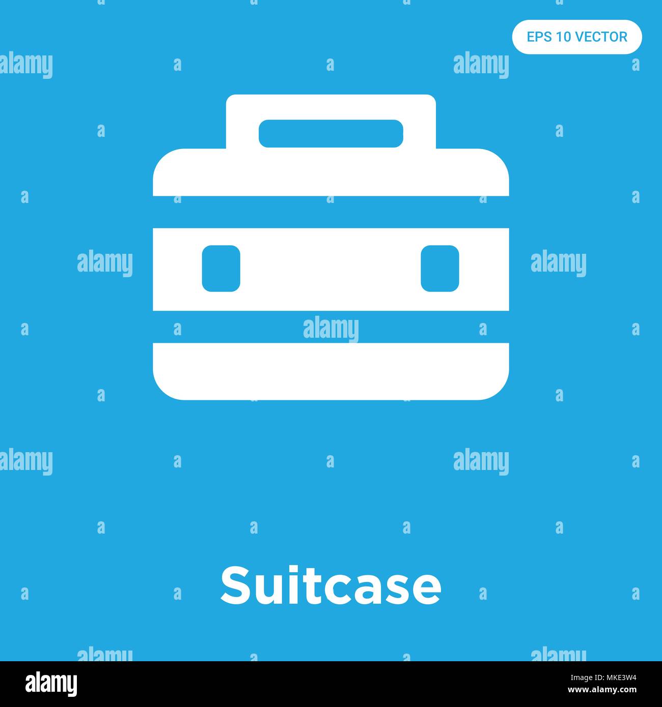 Suitcase vector icon isolated on blue background, sign and symbol Stock ...