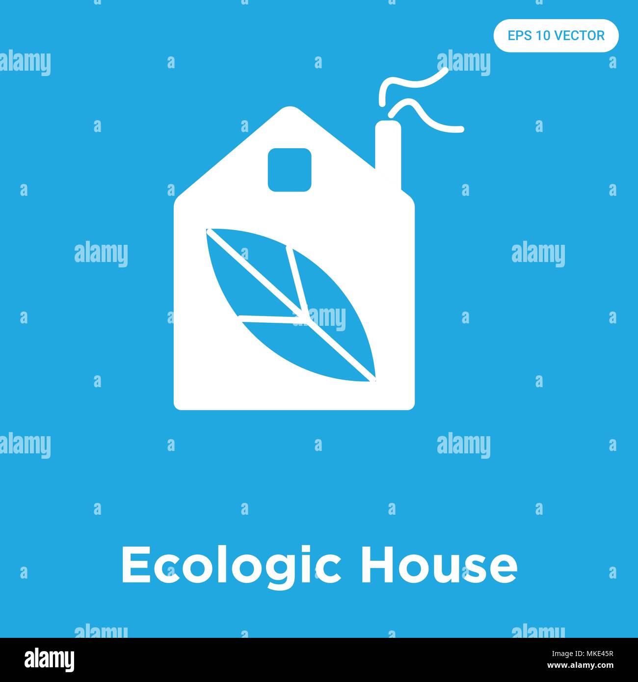 Ecologic House vector icon isolated on blue background, sign and symbol ...