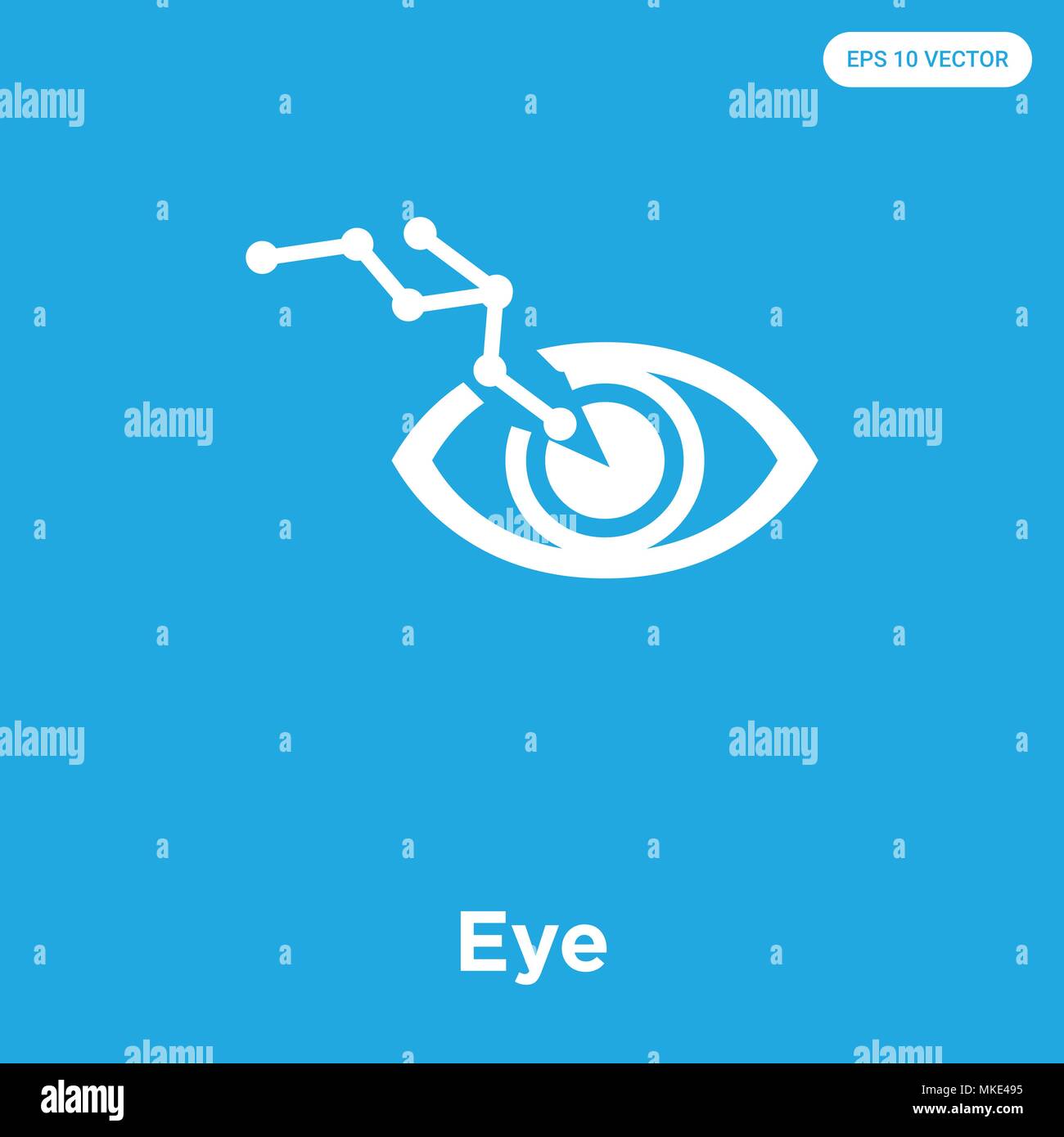 Eye vector icon isolated on blue background, sign and symbol Stock ...