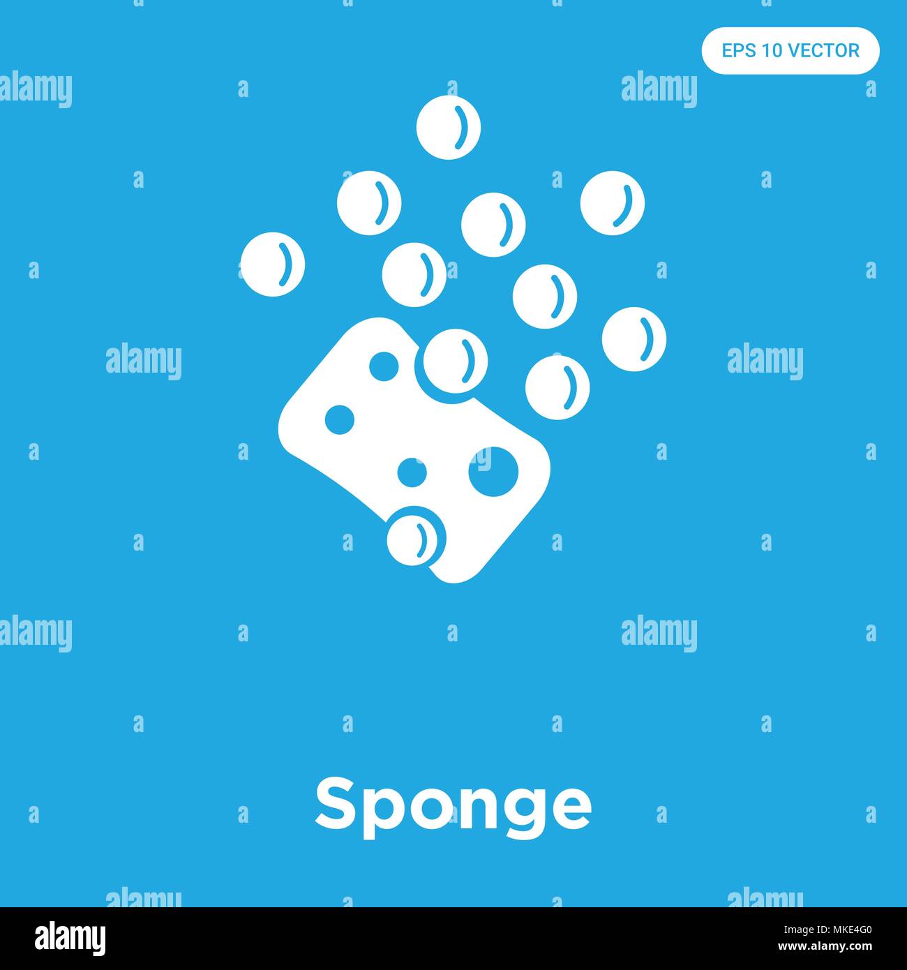 Sponge vector icon isolated on blue background, sign and symbol Stock ...