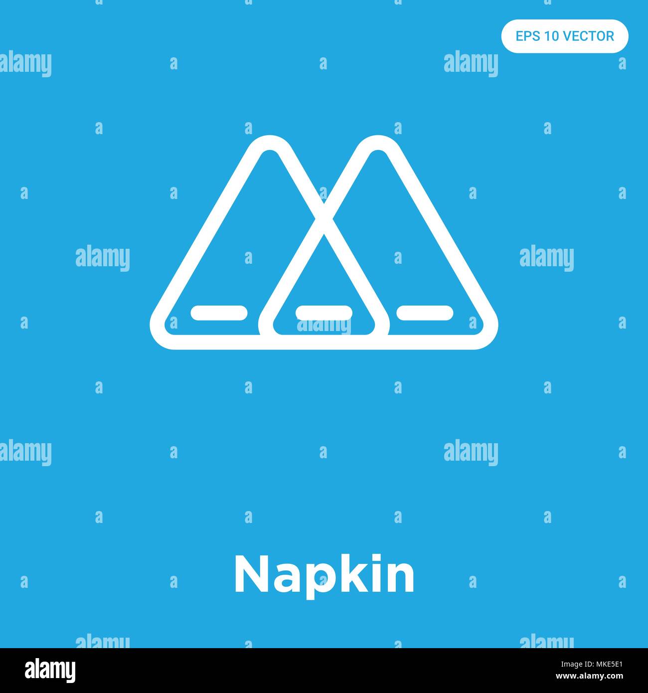 Napkin vector icon isolated on blue background, sign and symbol Stock ...