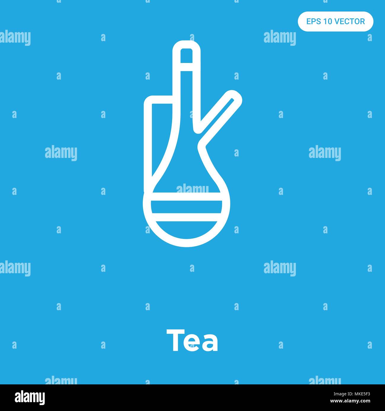 Tea vector icon isolated on blue background, sign and symbol Stock ...
