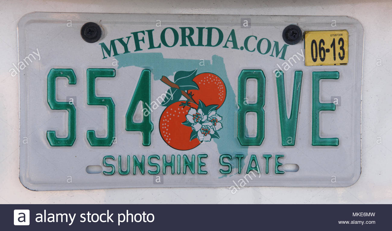 Florida Sunshine State Number Plate High Resolution Stock Photography ...