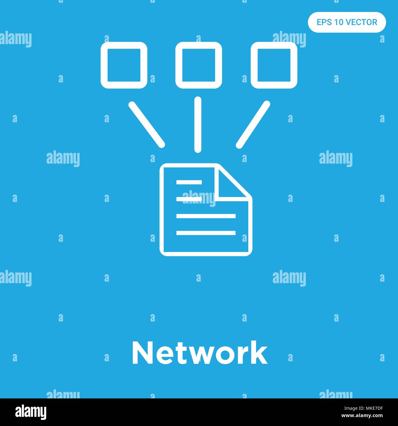 Network vector icon isolated on blue background, sign and symbol Stock ...