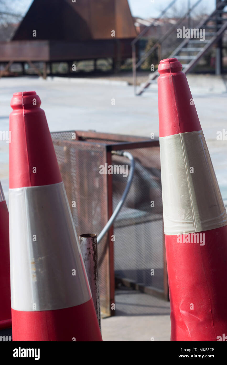Fire station firefighter training equipment Traffic cones bollards used ...