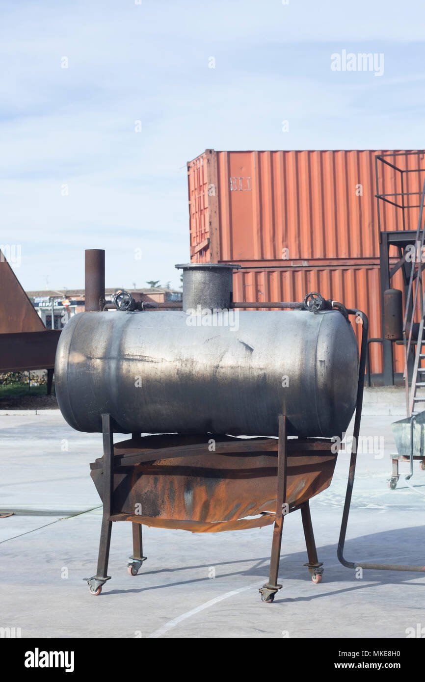 Fire station firefighter training equipment used by fireman to simulate ...