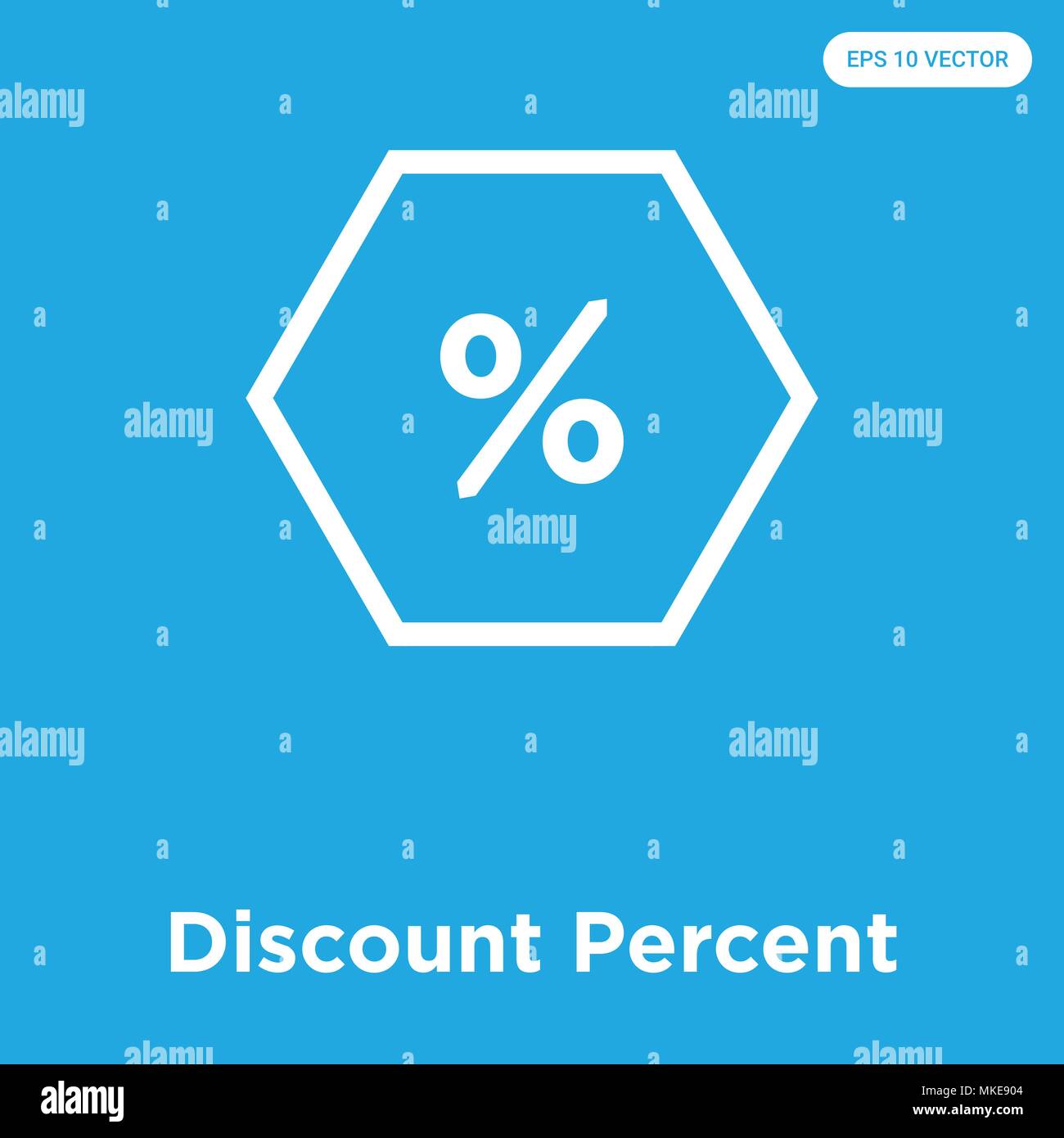 Discount Percent vector icon isolated on blue background, sign and ...