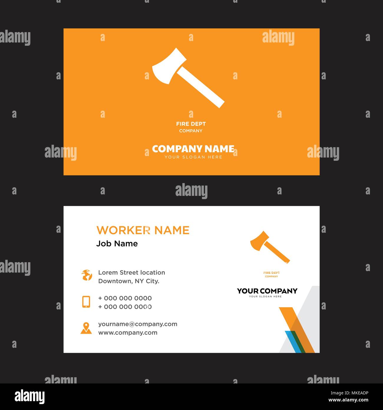 fire dept business card design template, Visiting for your company ...