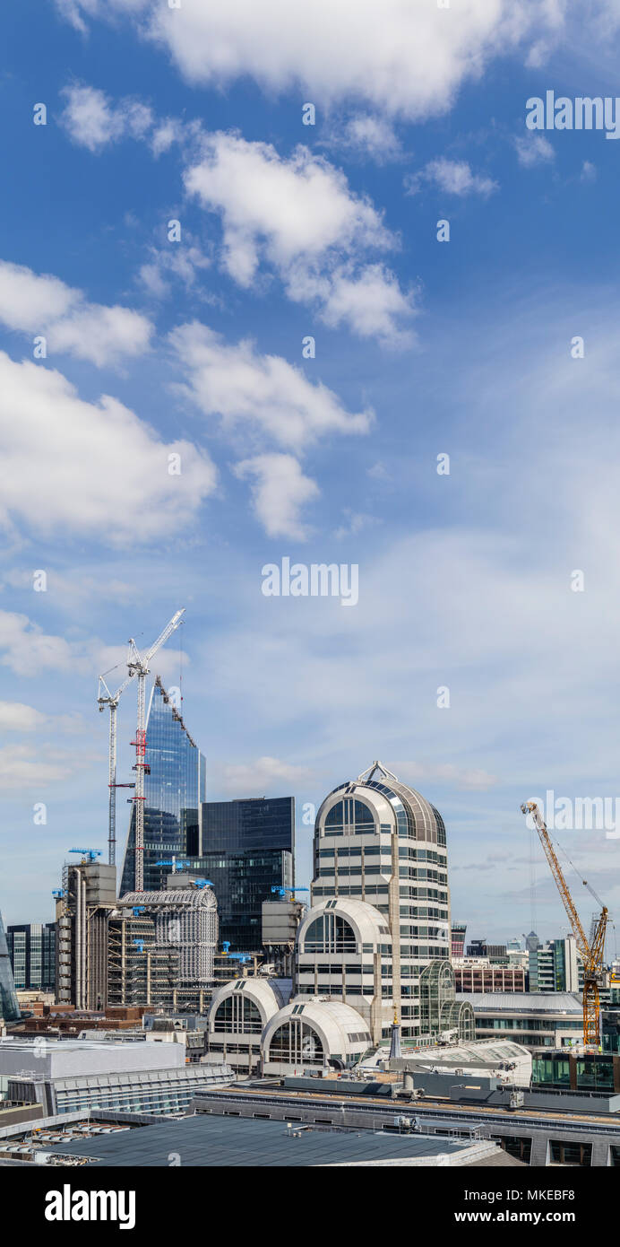 Modern high rise buildings in the City of London insurance district ...