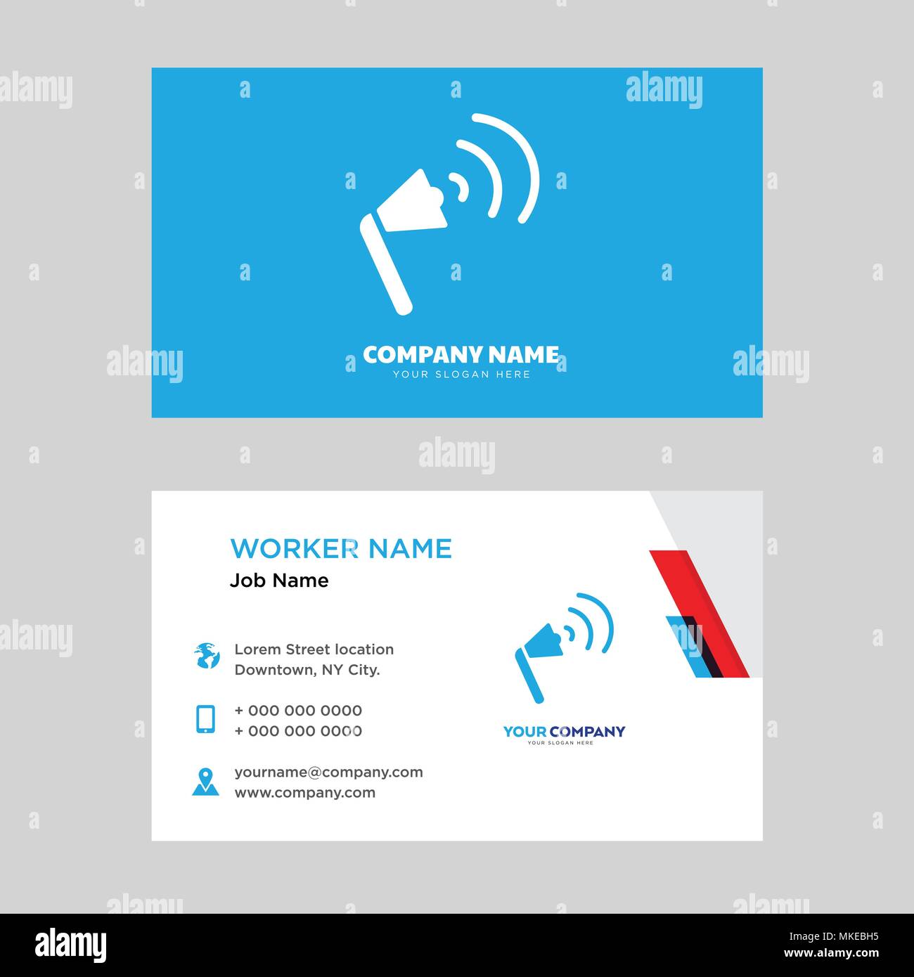 Sound card business design template, Visiting for your company, Modern ...