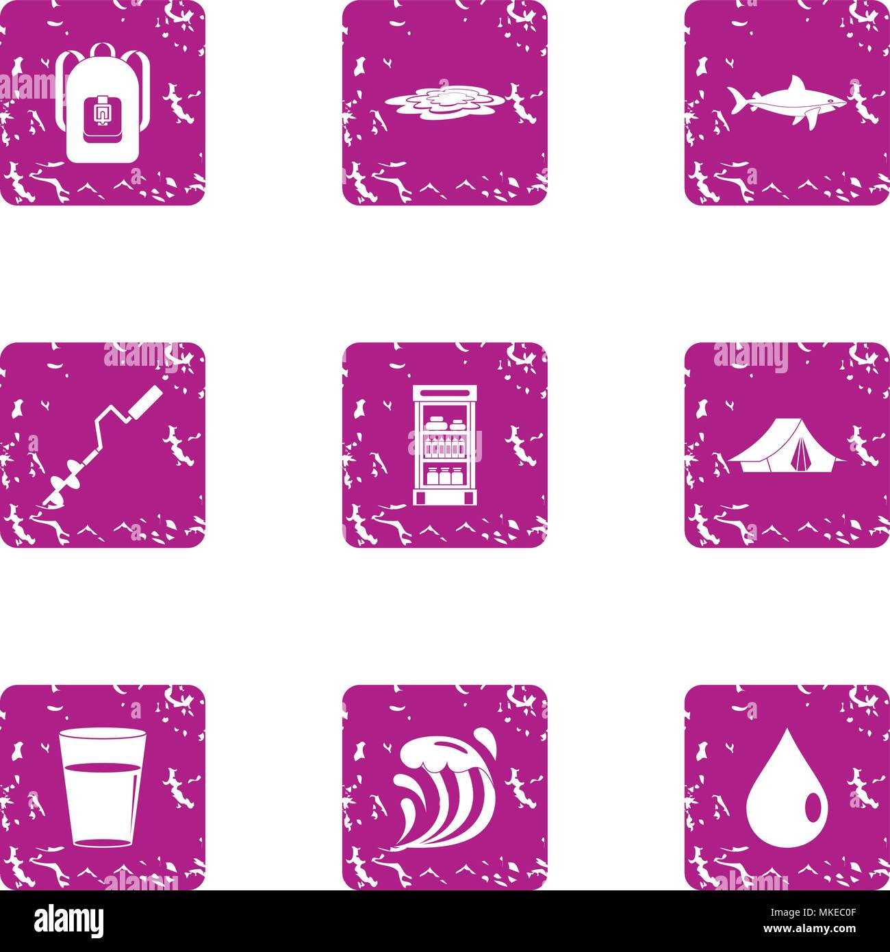 Water day icons set, grunge style Stock Vector Image & Art - Alamy