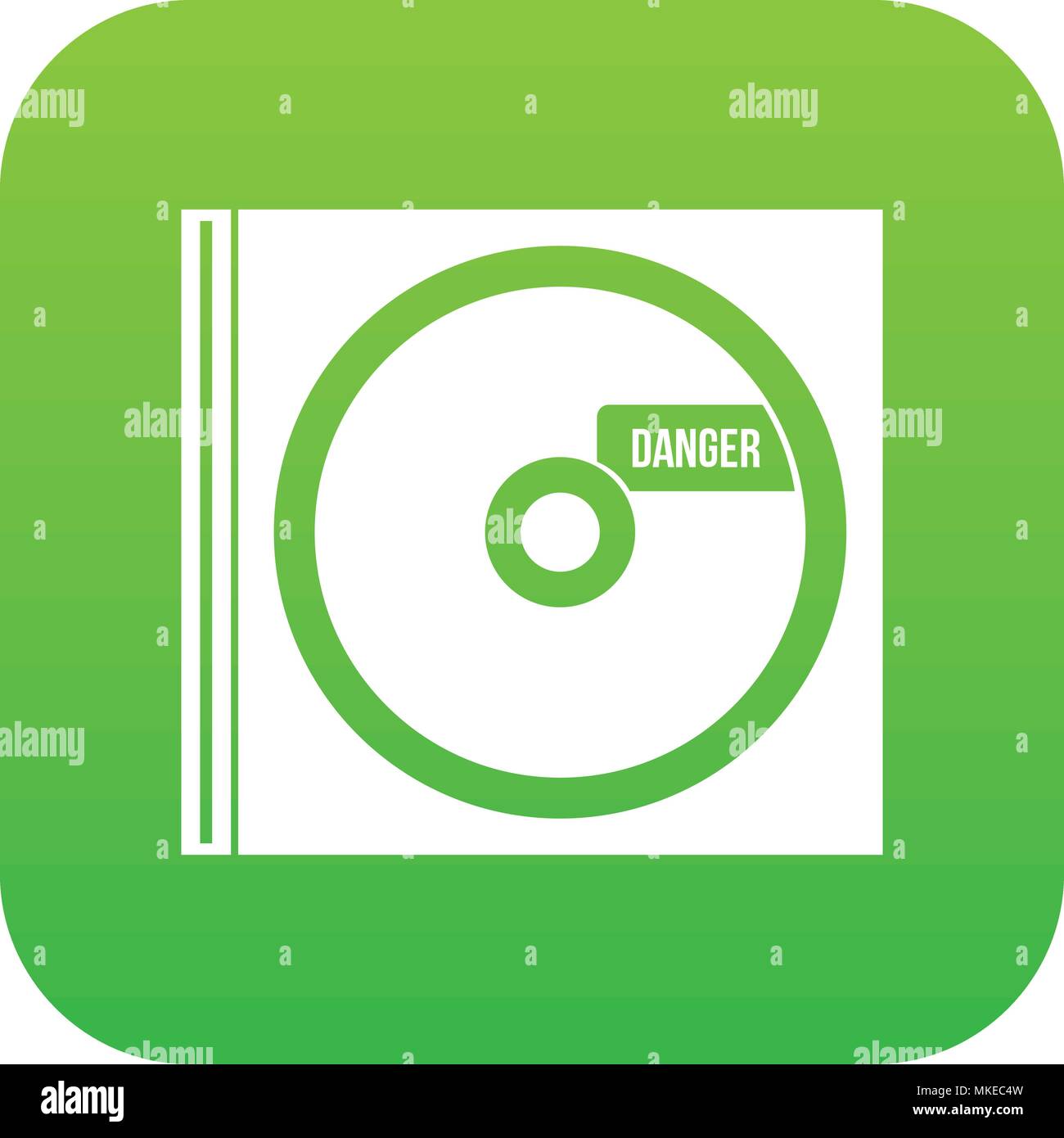 CD with danger lettering icon digital green Stock Vector Image & Art ...