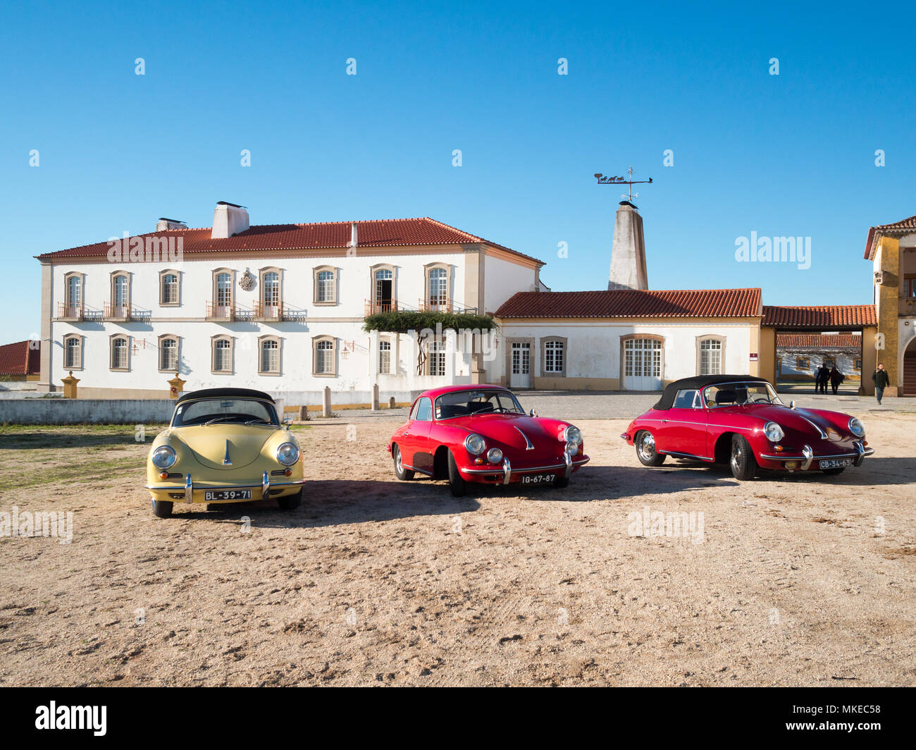 Classical cars by Alter do Chão National Stable buildings Stock Photo ...