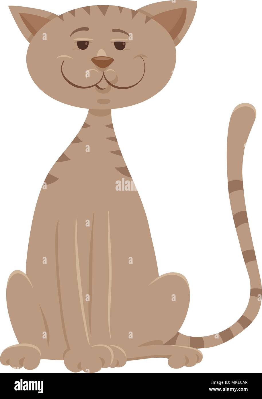 Cartoon Illustration of Funny Beige Cat Animal Mascot Character Stock ...