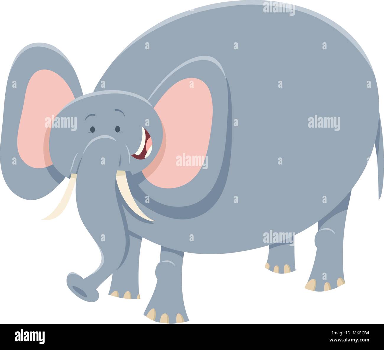 Cartoon Illustration of Comic Elephant Safari Animal Character Stock ...