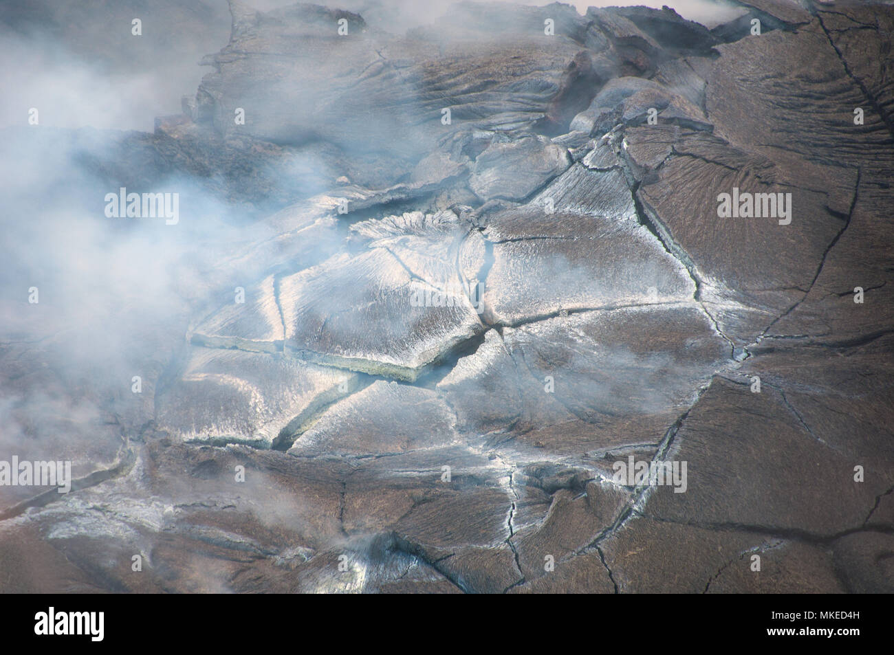The tectonic fissure of Afar, the earth is covered with cracks through ...