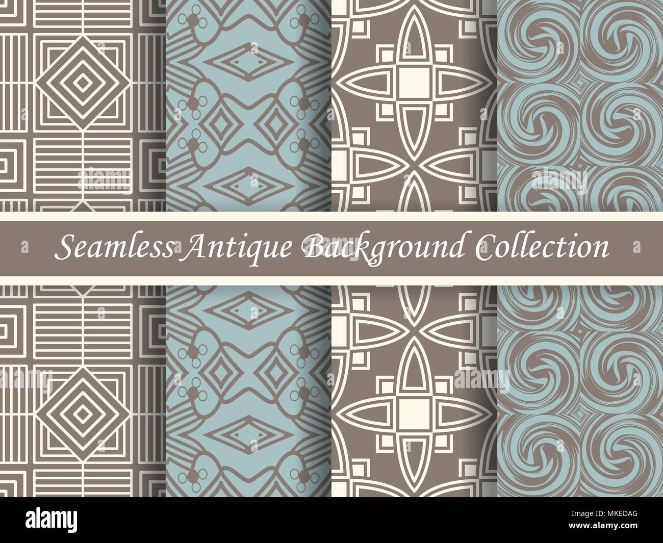 Antique seamless elegant brown tone background image collection, four ...