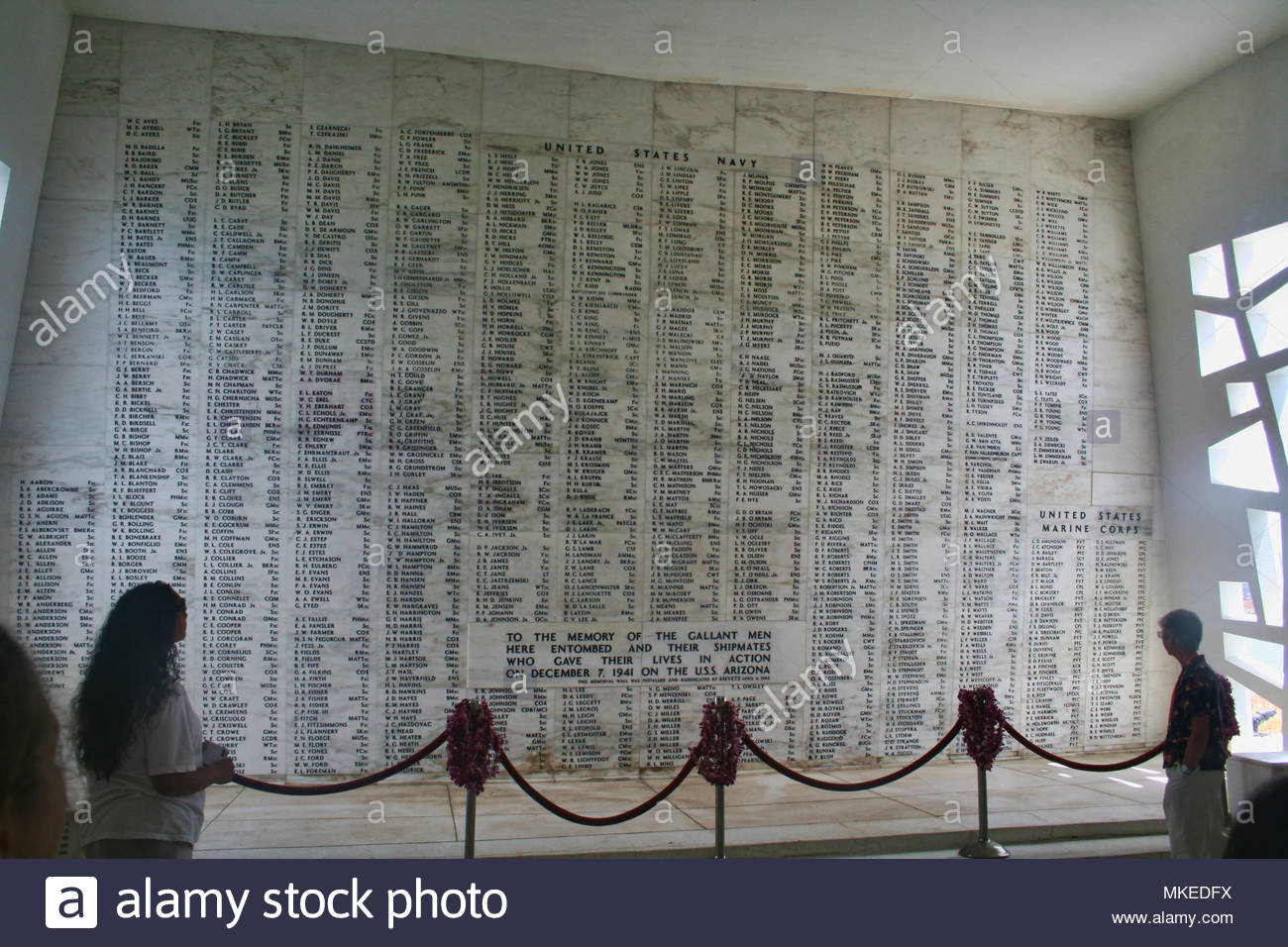 Wall Names Uss Arizona Memorial High Resolution Stock Photography and ...