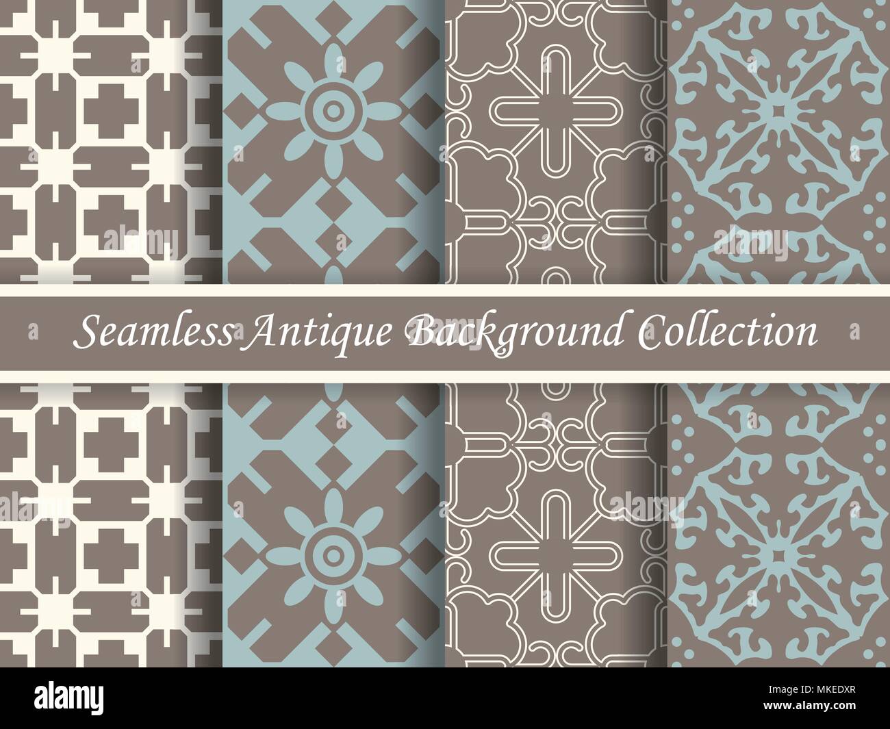 Antique seamless elegant brown tone background image collection, four ...