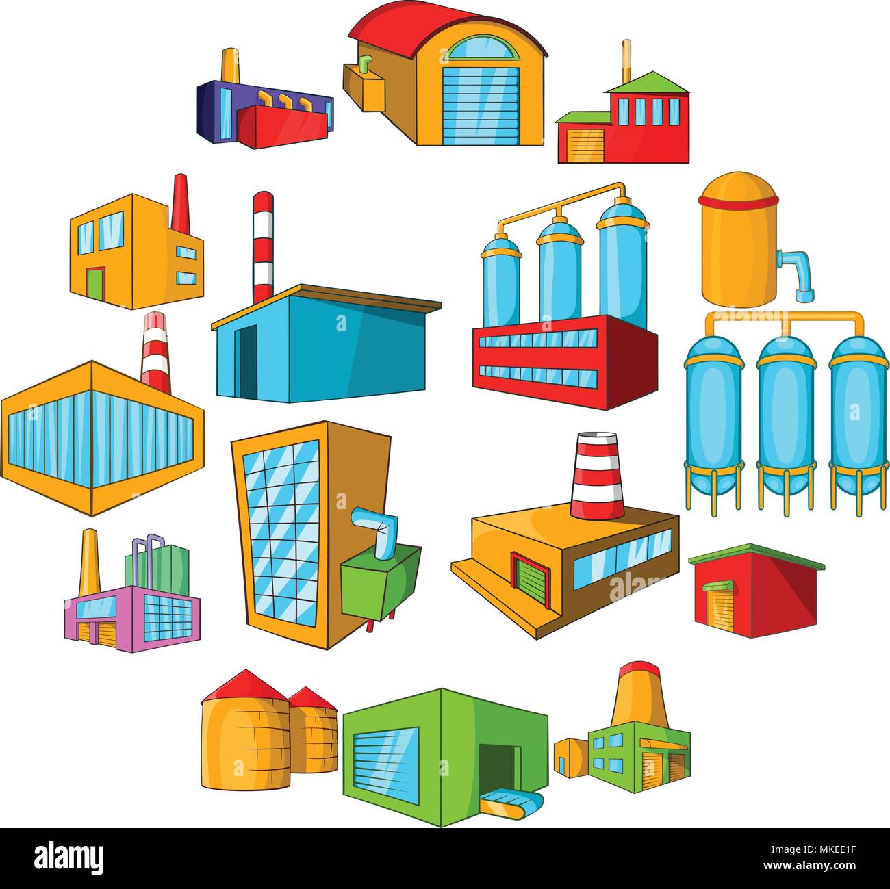 Industrial building plants and factories icons set Stock Vector Image ... Industrial building plants and factories icons set Stock Vector Image ...