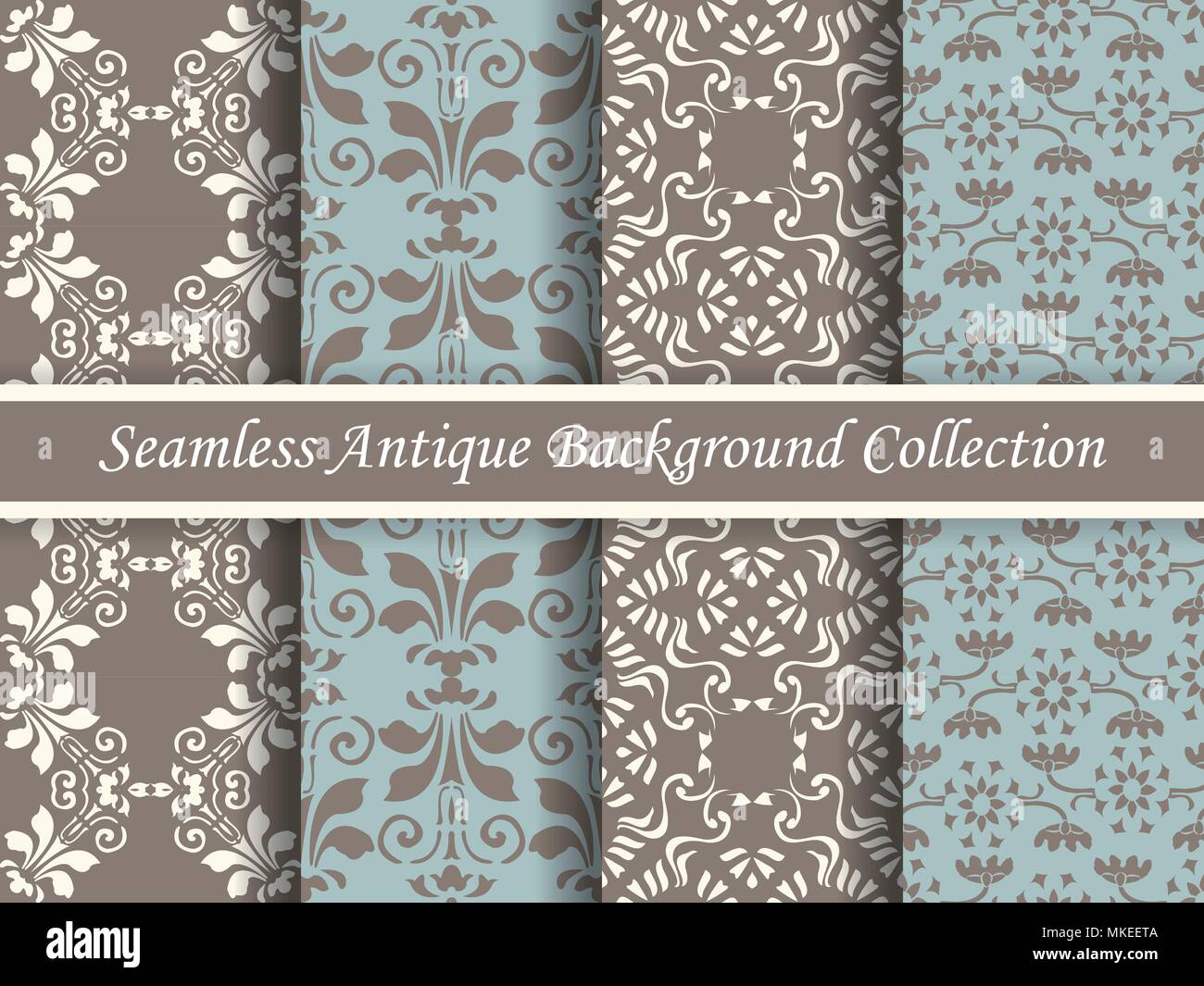 Antique seamless elegant brown tone background image collection, four ...