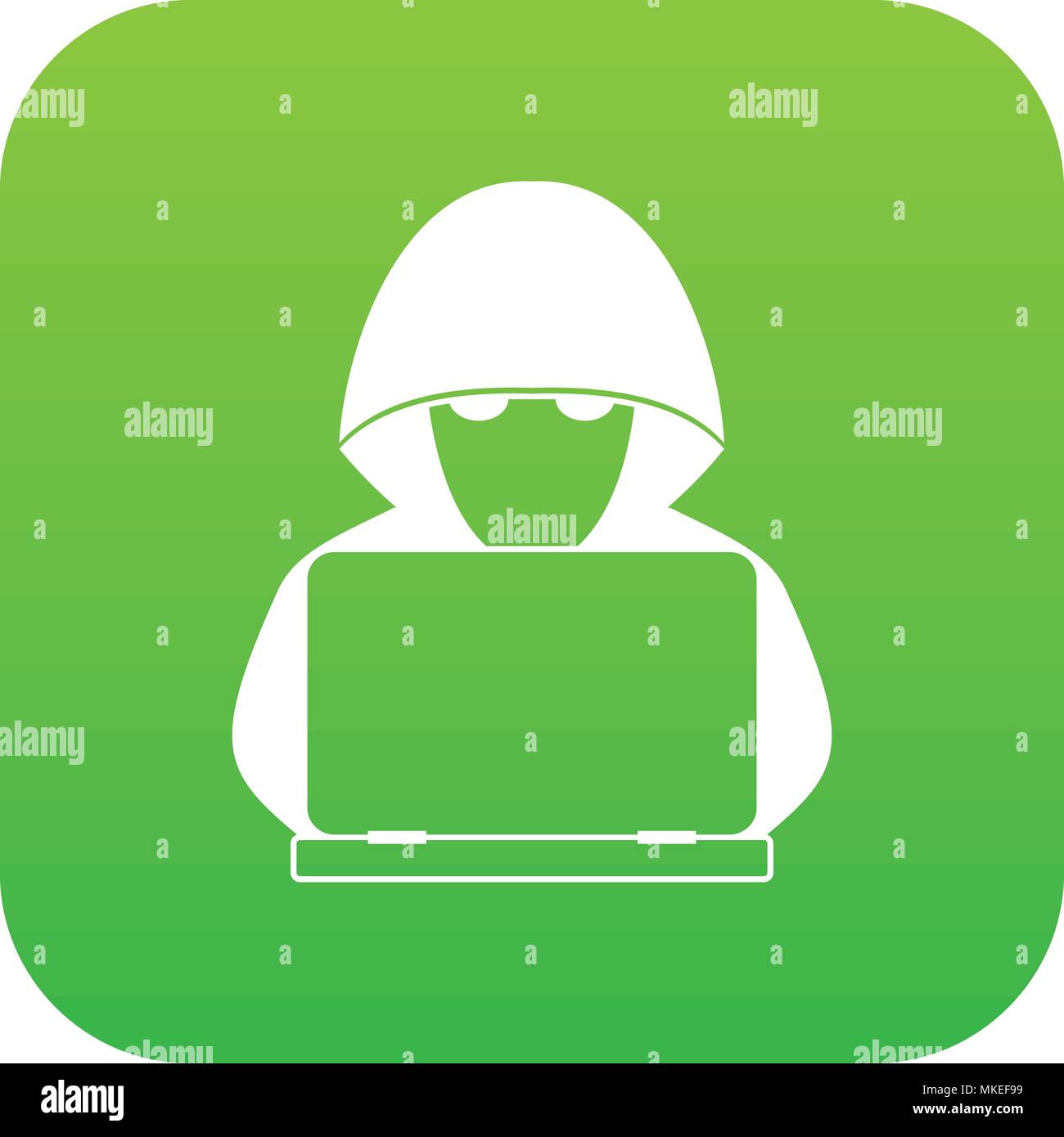 Computer hacker with laptop icon digital green Stock Vector Image & Art ...