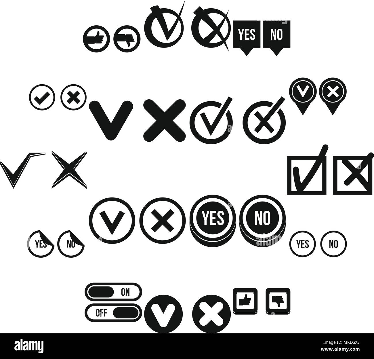 Check mark icons set, simple style Stock Vector Image & Art - Alamy