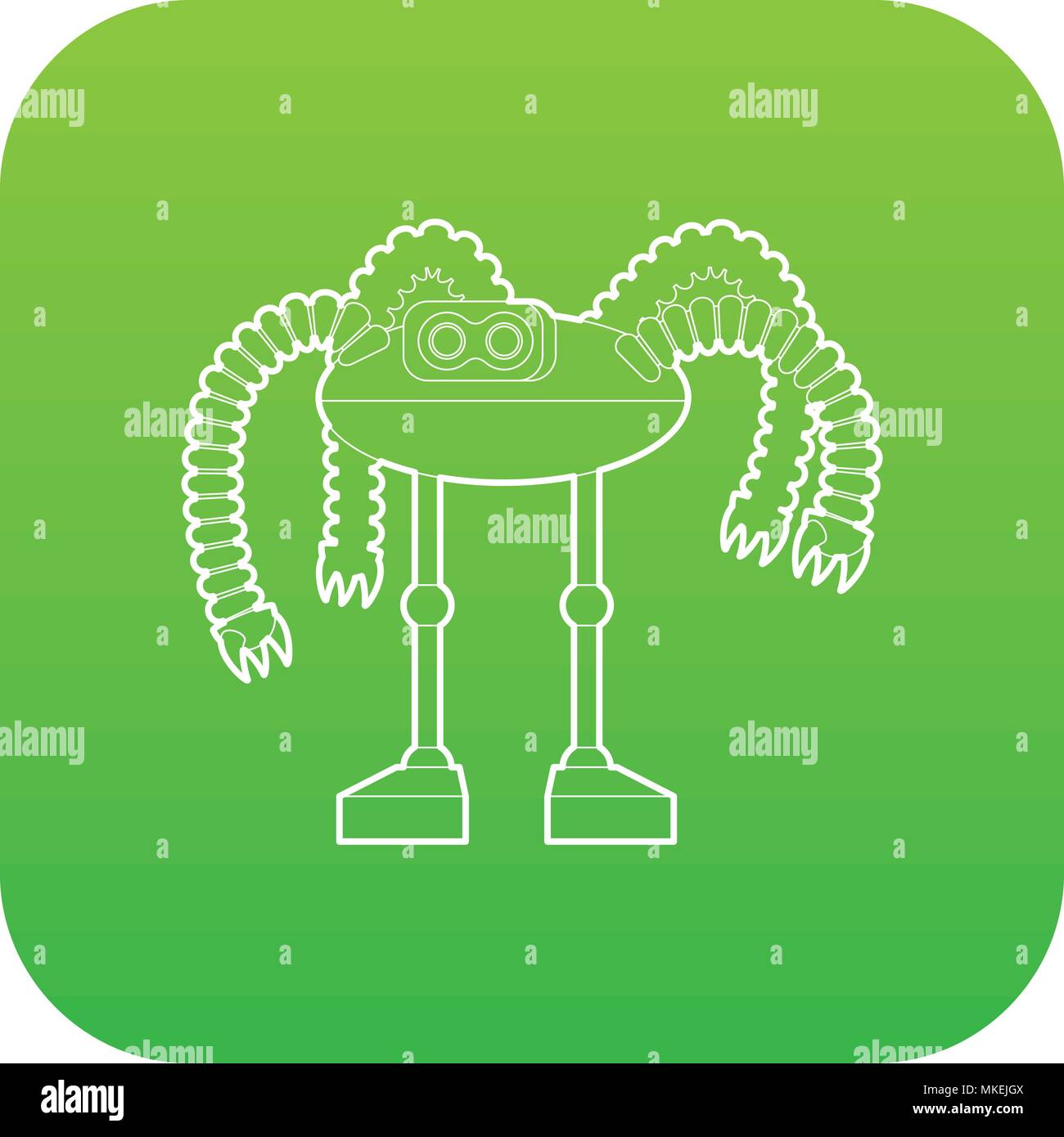 Green line humanoid robot icon hi-res stock photography and images - Alamy