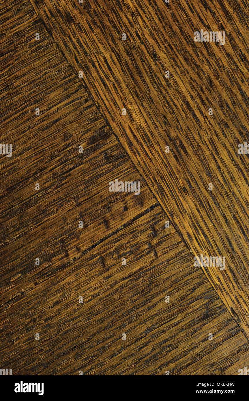 Oak grain veneer texture background, dark black brown natural vertical ...