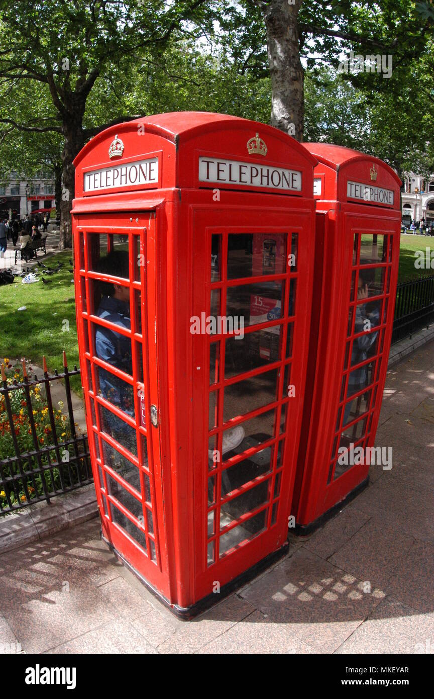 The iconic London bright red phonebox as still seen on many London city ...