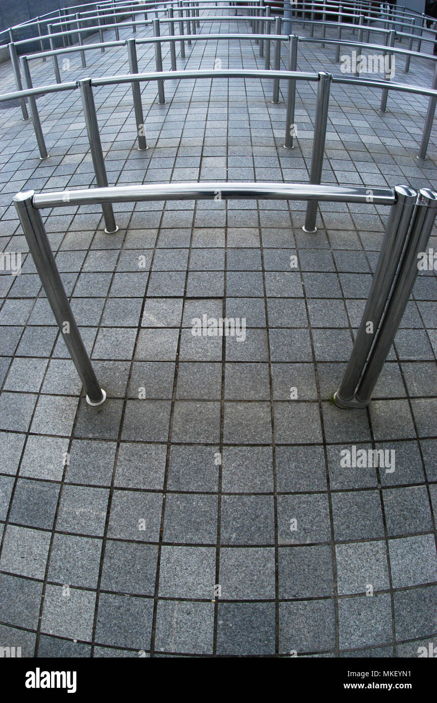 Stainless steel hand rail, in public place, the south bank london Stock ...