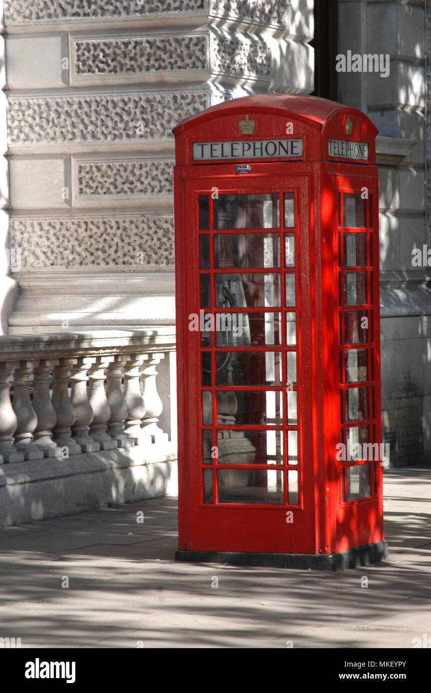 The iconic London bright red phonebox as still seen on many London city ...
