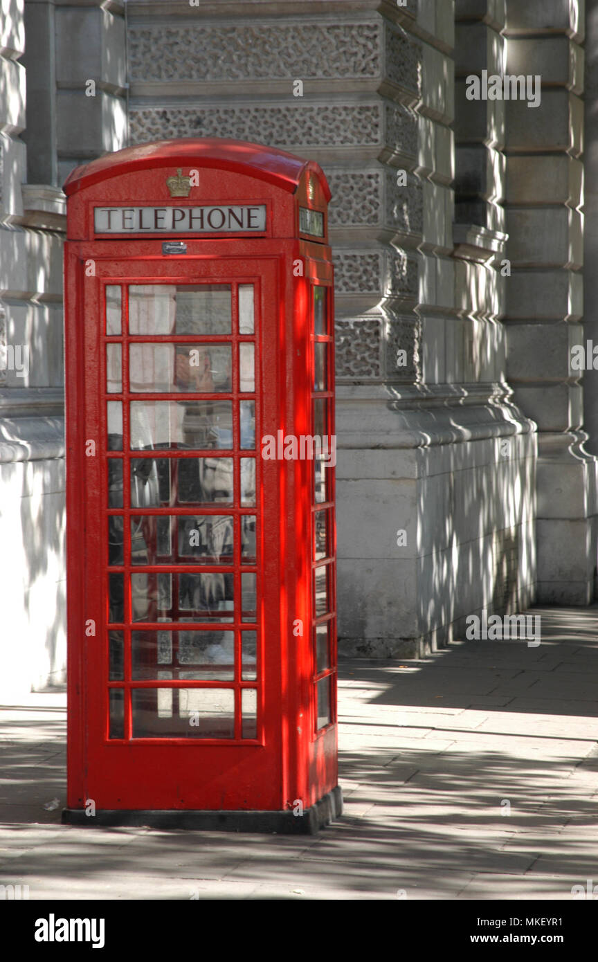 The iconic London bright red phonebox as still seen on many London city ...