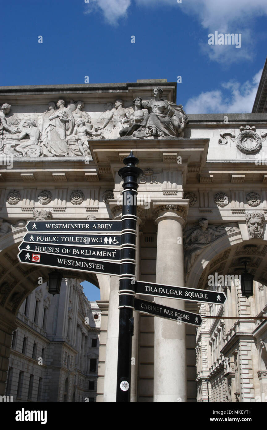 London street signs pointing out the location of many of the wonderfull ...