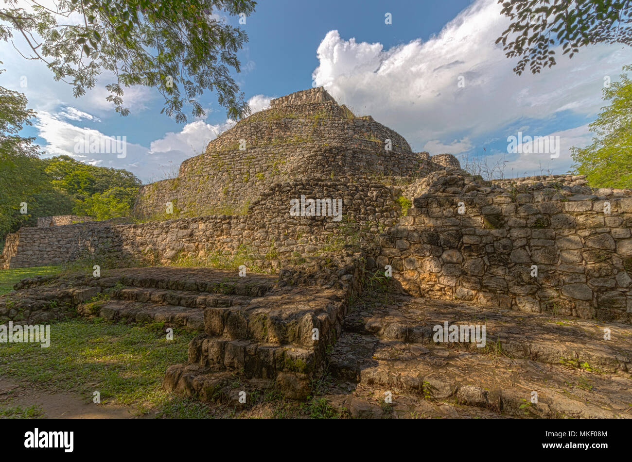 Mayan acropolis EkBalam in Mexico. These ruins are extremely well kept ...
