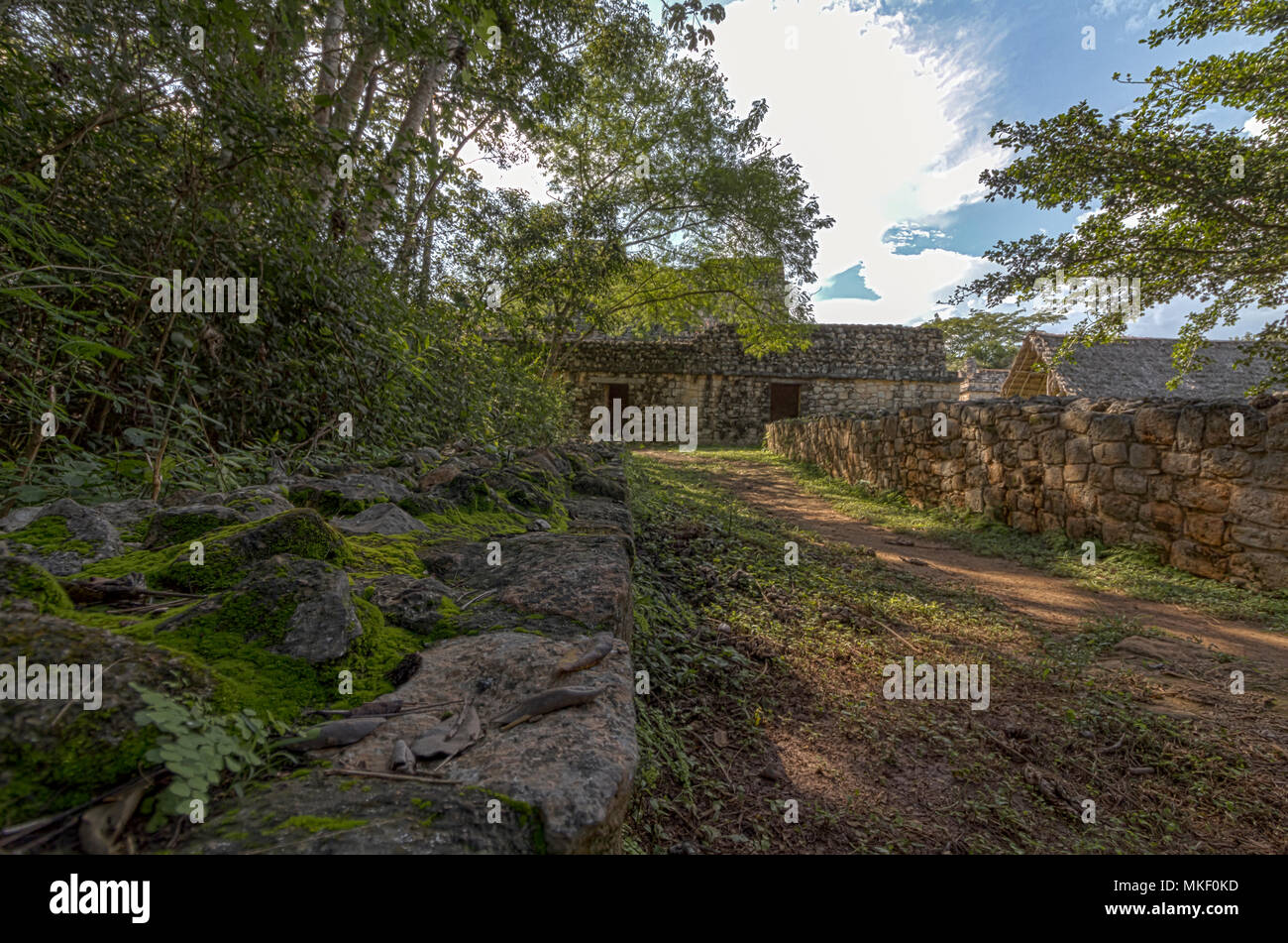 Mayan acropolis EkBalam in Mexico. These ruins are extremely well kept ...