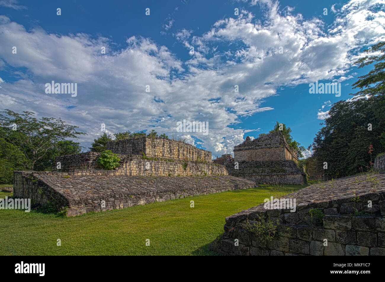 Mayan acropolis EkBalam in Mexico. These ruins are extremely well kept ...