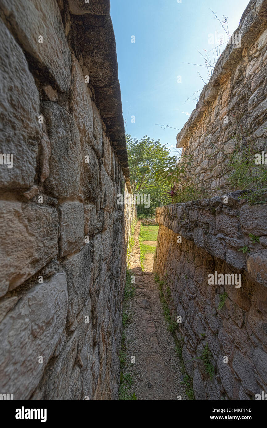 Mayan acropolis EkBalam in Mexico. These ruins are extremely well kept ...