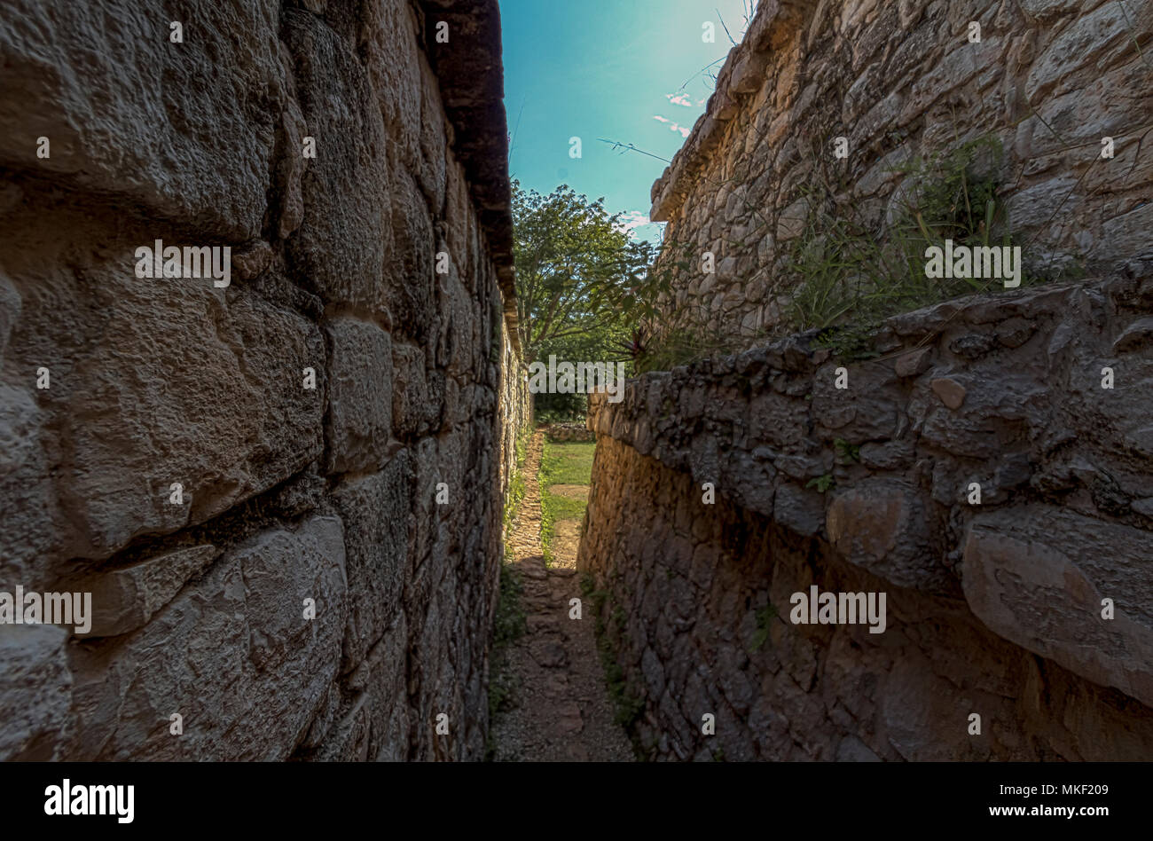 Mayan acropolis EkBalam in Mexico. These ruins are extremely well kept ...