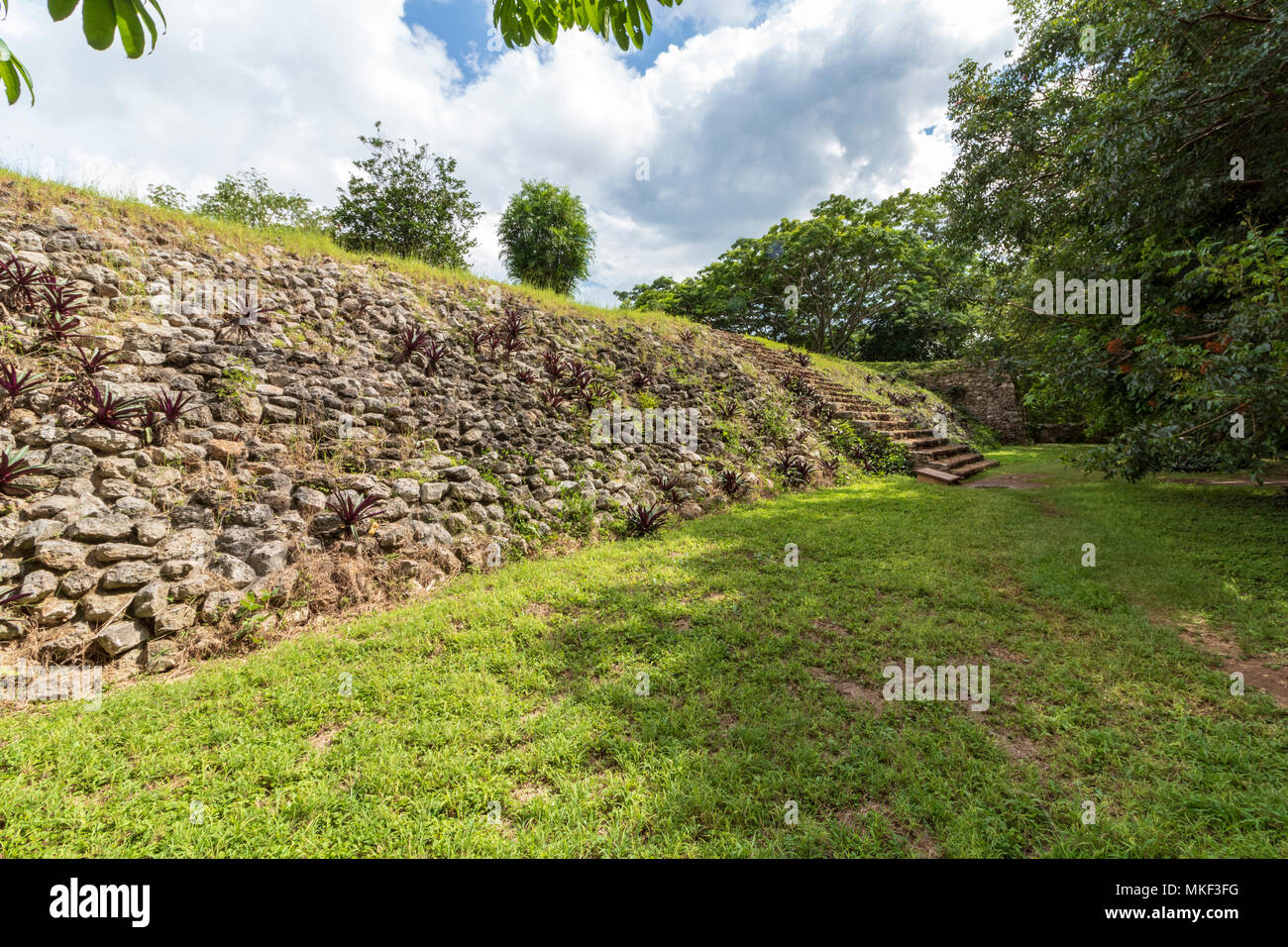 Mayan acropolis EkBalam in Mexico. These ruins are extremely well kept ...
