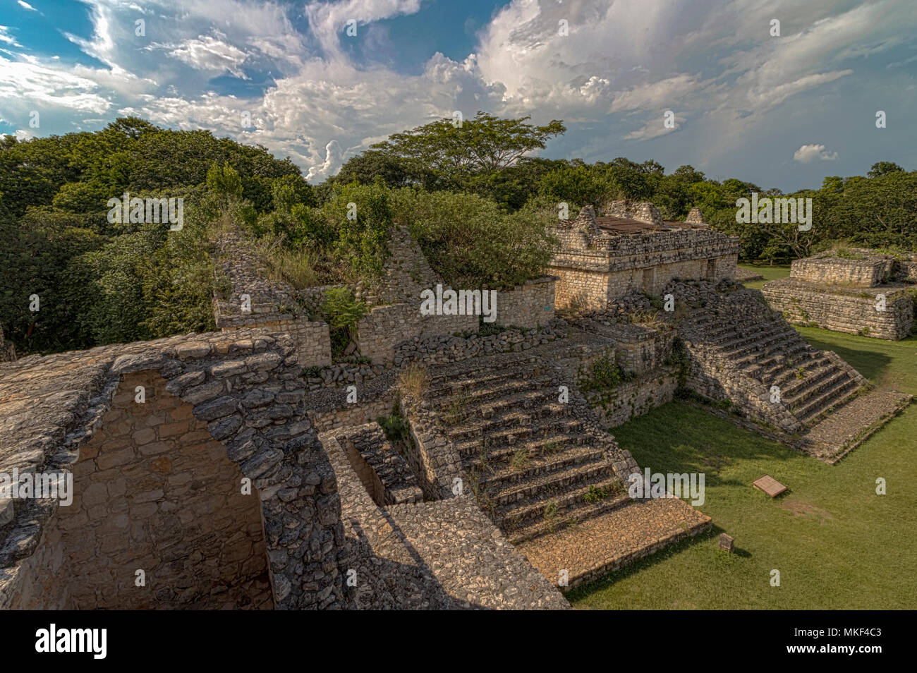 Mayan acropolis EkBalam in Mexico. These ruins are extremely well kept ...