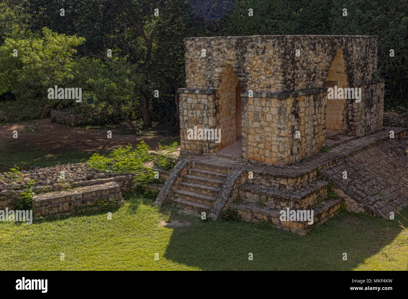 Mayan acropolis EkBalam in Mexico. These ruins are extremely well kept ...