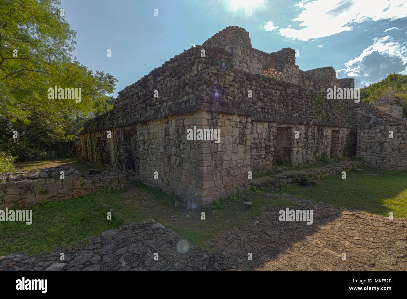 Mayan acropolis EkBalam in Mexico. These ruins are extremely well kept ...