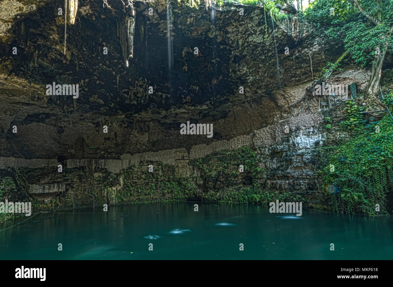 Cenote is a natural sinkhole, resulting from the collapse of limestone ...